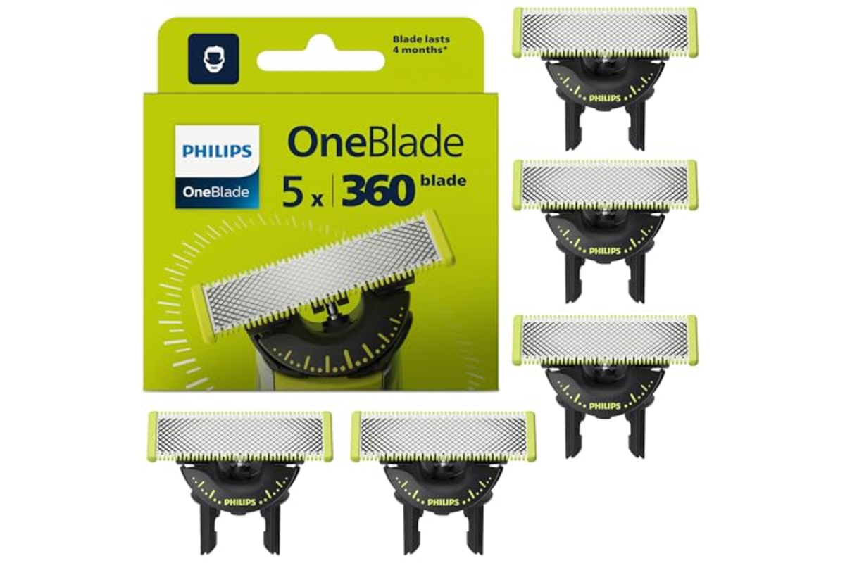 Philips OneBlade lames 360 pack 5 : 37,99 € Amazon (-34%)
